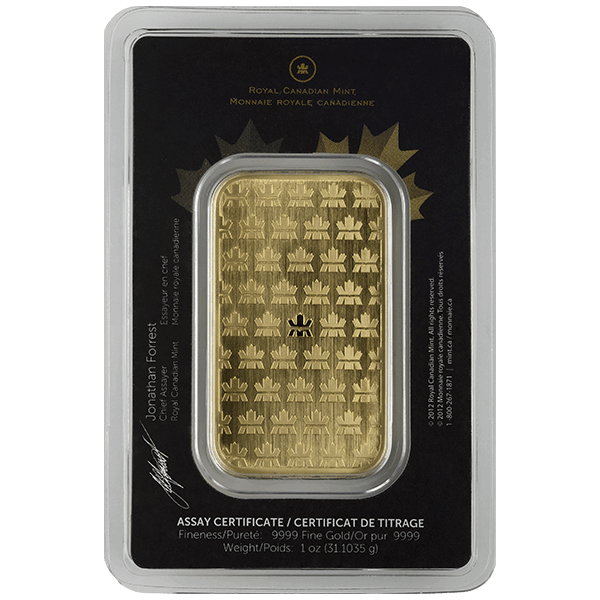 1 oz (RCM) Royal Canadian Mint Gold Bar (w/ Assay) | ITM Trading™.Buy ...